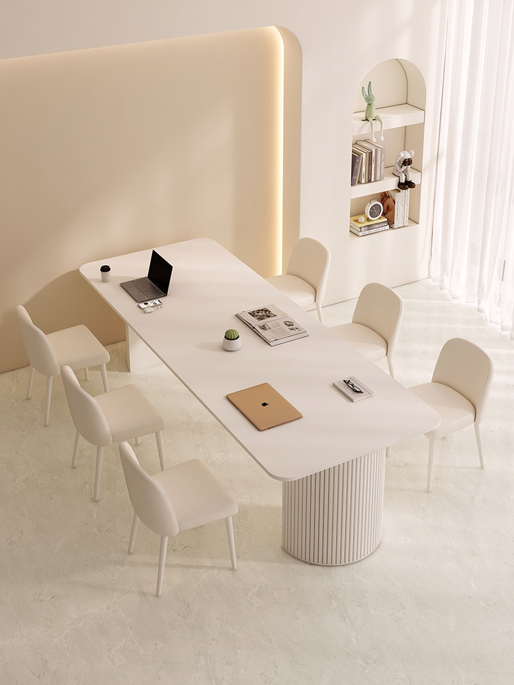 Cream Style Slate Conference Table Long Table Modern Minimalist ...
