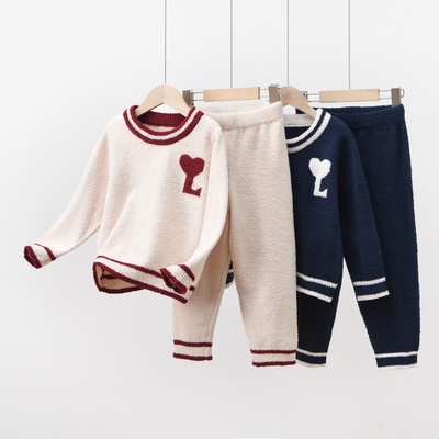 男童软绵绵家居服套装秋冬季保暖