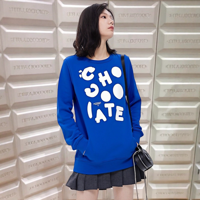 常规修身抓毛绒潮流圆领卫衣