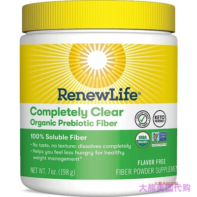 Renew Life Completely Clear Organic Prebiotic Fiber , 198g