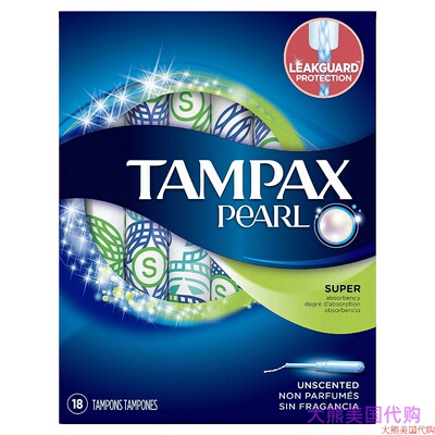 Tampax Pearl Plastic Tampons, Super Absorbency, Unscented
