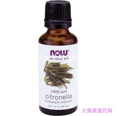 Now Foods Citronella Oil, 1 Ounce 香茅油 枫茅油
