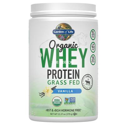 Garden of Life Organic Whey Protein Powder, Vanilla, 379g
