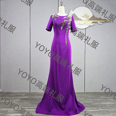 2024新款红色鱼尾礼服