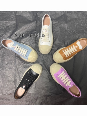 Marni pablo经典新款牛皮厚底系带防滑系带大头板鞋