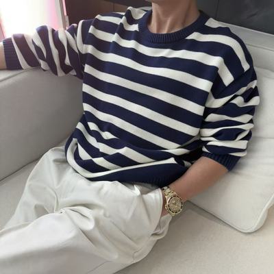 SEASONMARK早秋新款针织条纹毛衣