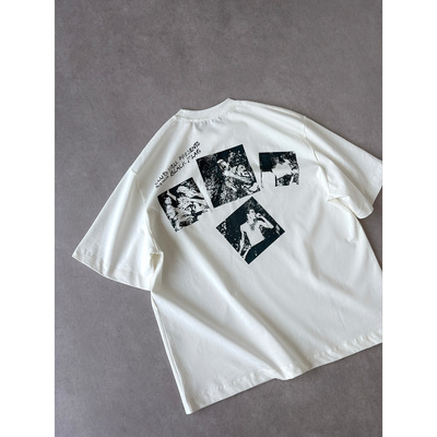 H1c黑旗乐队拼图印花纯棉短袖