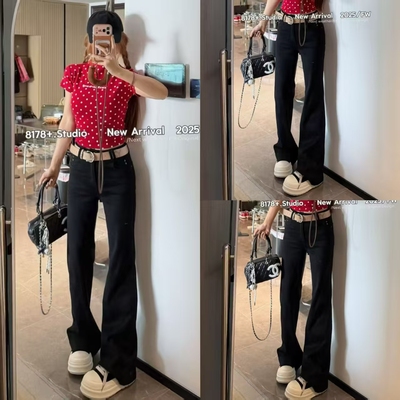 柔柔家加绒加厚高腰显瘦牛仔裤