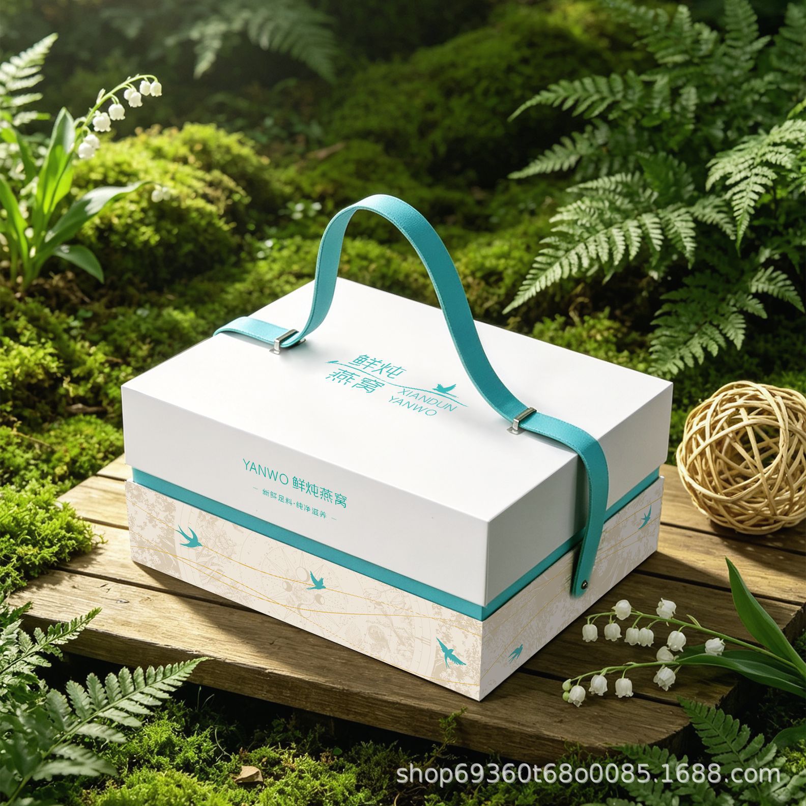 可可淡奶蒂芙尼蓝鲜炖燕窝礼盒鲜炖燕窝礼品盒手提现货