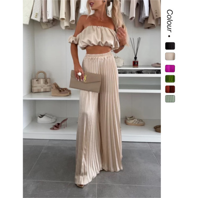 2027 temperament strapless and pleated set