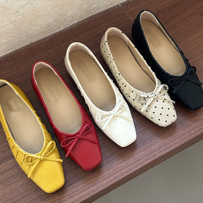 内增高蝴蝶结软底百搭单鞋女