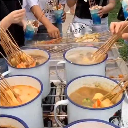 茶缸串串机商用现煮关东煮网红流动火锅麻辣涮便捷式设备夜市摆摊