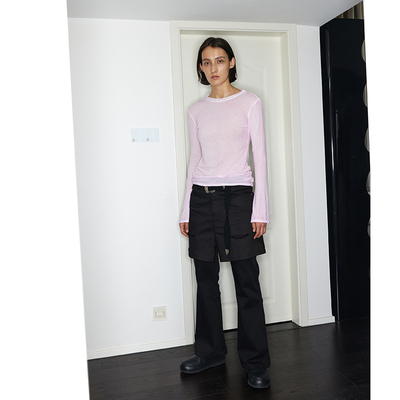 WEARABLE时髦洗水针织长袖T恤