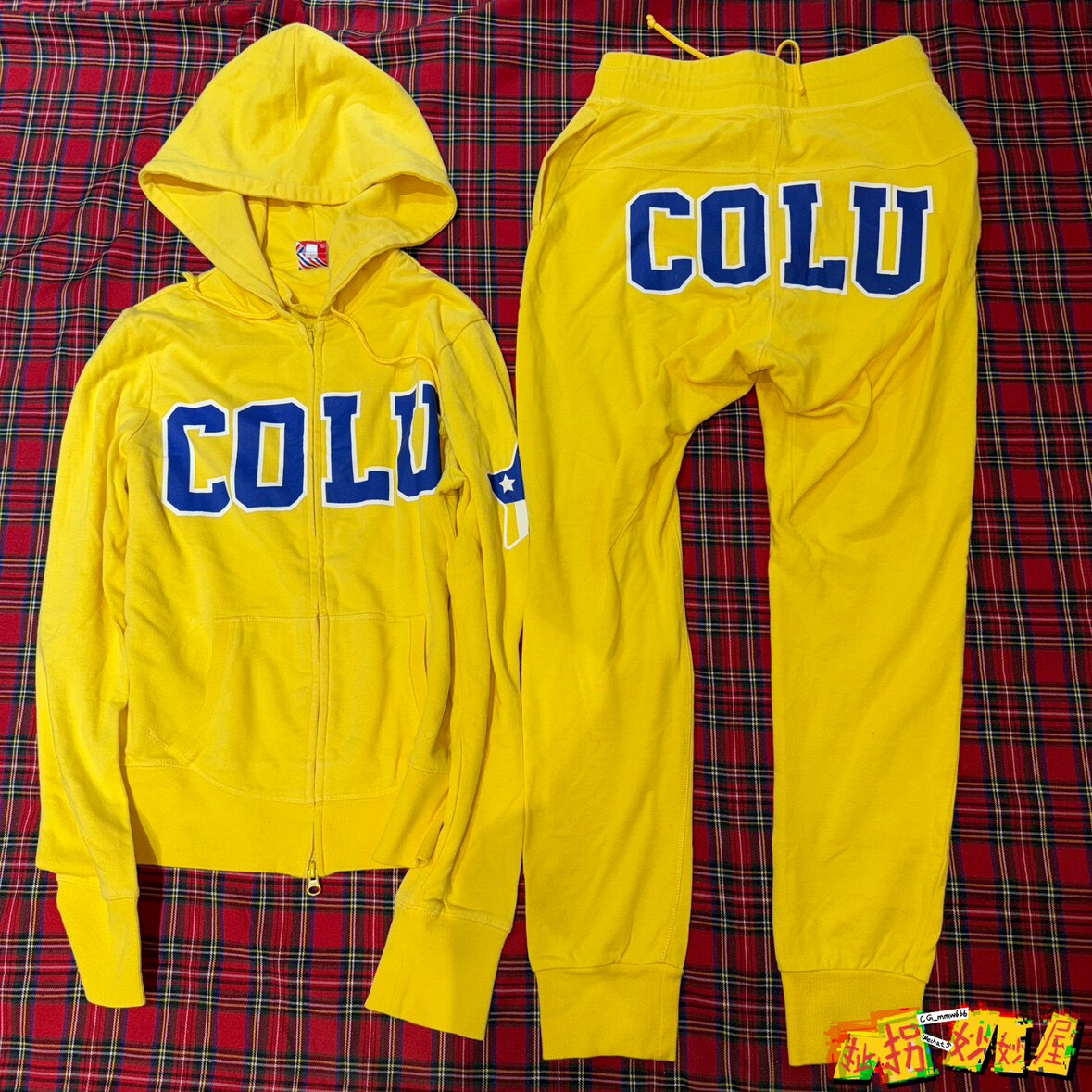 【现货掉落】cocolulu日牌中古稀有孤品运动套装元气黄连帽外套