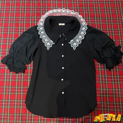 【现货掉落】axesfemme日牌中古稀有孤品可爱衬衫泡泡袖内搭lo