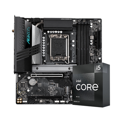 Inteli5 12400F/12490F盒装处理器搭B760技嘉CPU主板套装i510400