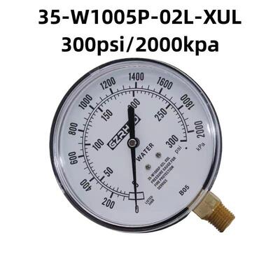 消防压力表35-W1005P-02L-XUL 消防水压表 300psi
