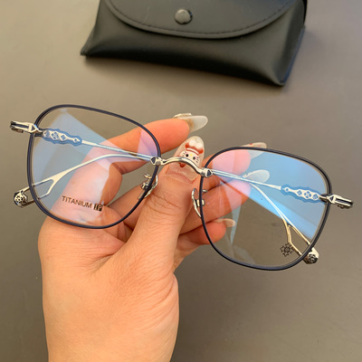 日系纯钛超轻复古大框眼镜架