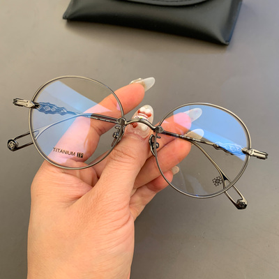 太子镜纯钛超轻复古金丝边眼镜架
