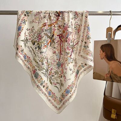 Pure Cotton Women Scarf Square Foulard Lady's Neck Hair Scar