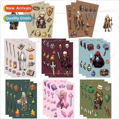 8 adventurer collage stickers DIY handbook small card phone