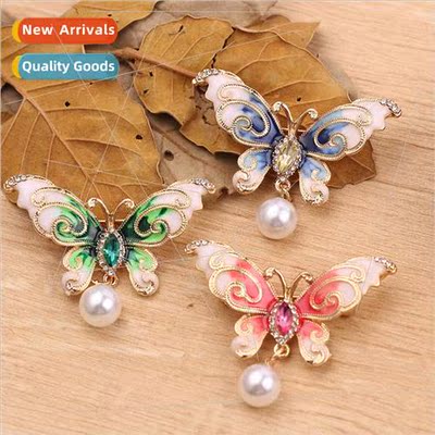 New fashion butterfly brooch hanger alloy diamond crystal pe