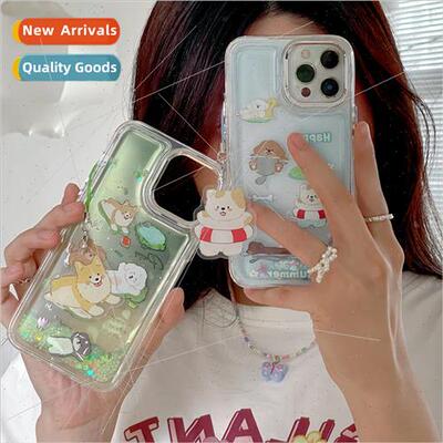 Quicksand Cartoon Cute Puppy iPhone13 Couple 14ProMax 适用 A