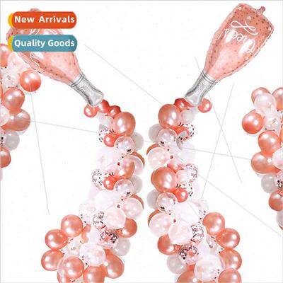 Rose Gold Wine Bottle Rose Gold Balloon Colorful Sequin Ball