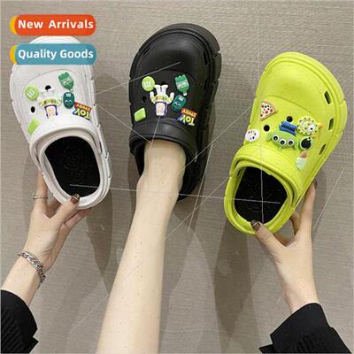 The new thick bottom hole shoes female ins outside wear summ