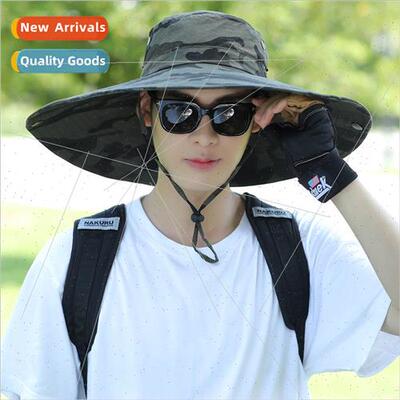 Summer outdoor sun hat mens 16cm large brim increased head c