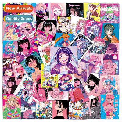 50 new Japanese illustration cartoon teenage graffiti sticke