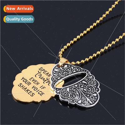 Bible Truth Letter Necklace Vintage Style  Design Pendant Vi