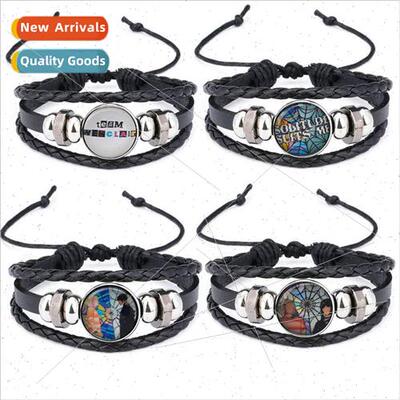 Wednesday Bracelet Handmade Adjustable Cowhide Bracelet Fash