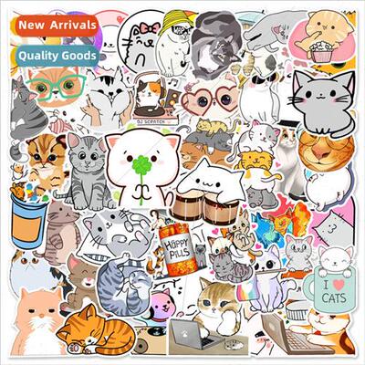 50 pcs of the 4th set of cute kitten doodle stickers cell ph