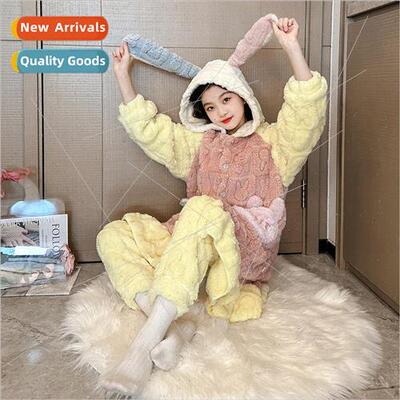 Girls home wear thickened facecloth pajamas suit 适用 girls