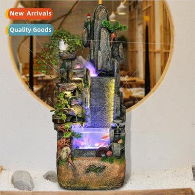 Large rockery fountain waterfall indoor hall floor landscapi