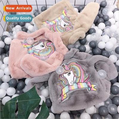 Girls fur coat winter embroidery fall and winter new baby ch