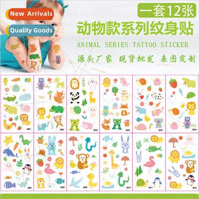 New childrens cartoon small animal tattoo stickers boys dino