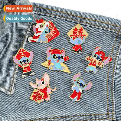 Cartoon creative cute Stitch brooch Star Baby Stitch metal b