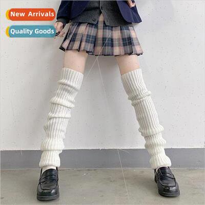 Extended warm knitted long calf socks calf sleeve jk sock ho
