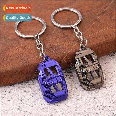 Mens metal keychain creative car modification caliper key pe
