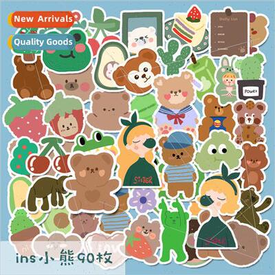 Korea ins cute cartoon bear fresh girl heart stickers handbo