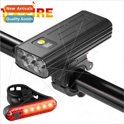5 ghts Display Bike Headlight USB Rechargeable T6 Beads Outd