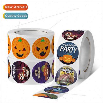 Halloween sealing stickers rolls of childrens holiday pumpki