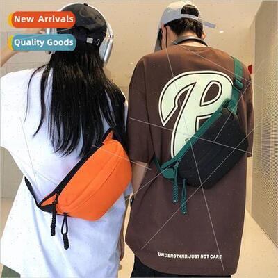 New Japanese ins fashion color collision chest bag female co