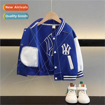 Boys baseball jacket 22 new baby spring and fall fashionable