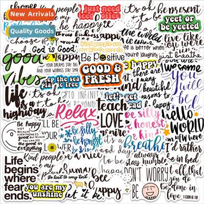 50 small size 4cm inspirational text stickers mugs helmets l