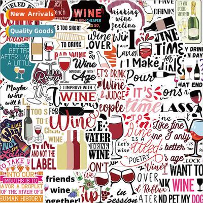 50 cartoon stickers Wine Quotes material decorative handbook
