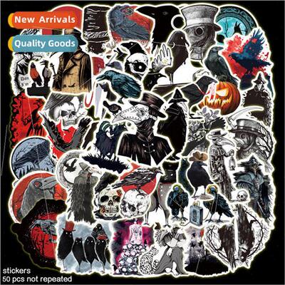 50 Plague Crow Black Beak Stickers Punk Personalized Electri