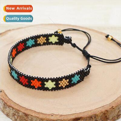 Fashion bohemian  jewelry rice bead bracelet women beaded pu
